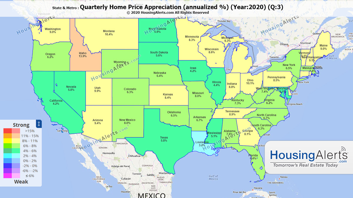 Quarterly Home Price Appreciation (annualized %) (Current Period ...