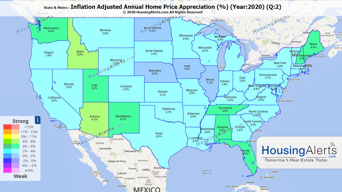 Inflation Adjusted Annual Home Price Appreciation (%) (Current Period ...